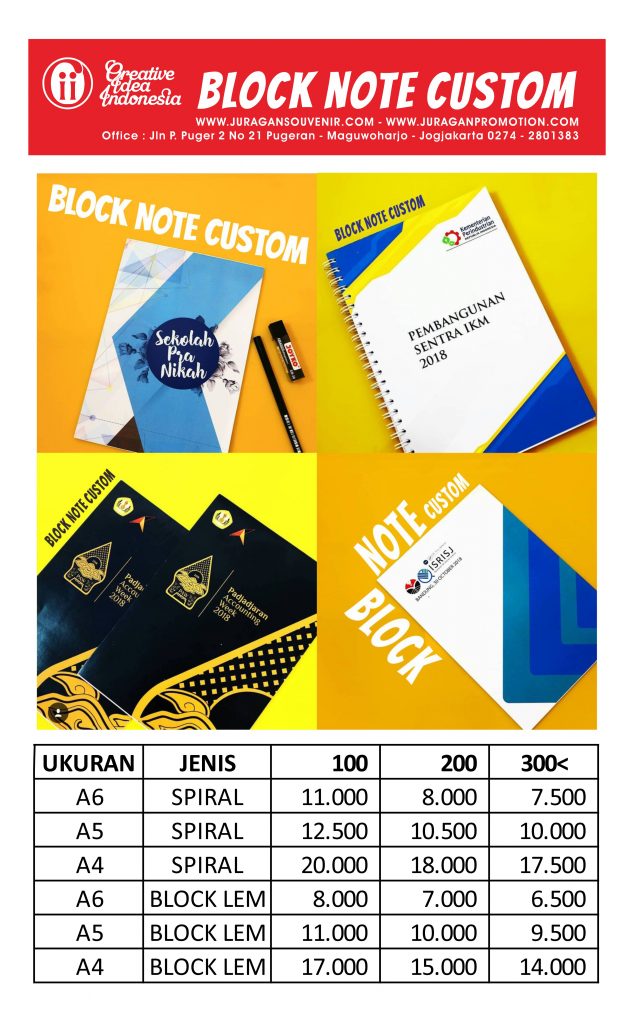BLOCK NOTE SPIRAL & CUSTOM